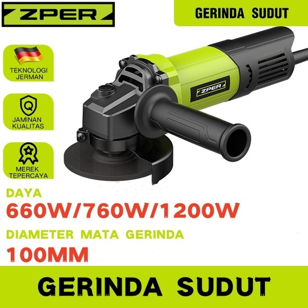 Jual ZPER Gerinda sudut Angle Grinder 1200W Grinding cepat Pemotongan ...