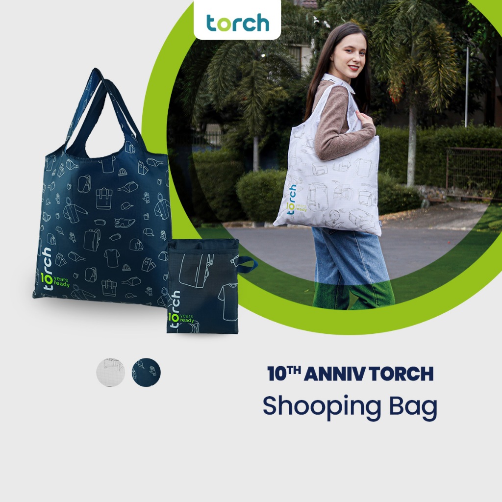 Jual TORCH Tas Totebag Selempang Tas Belanja Eksklusif 10th Foldable ...