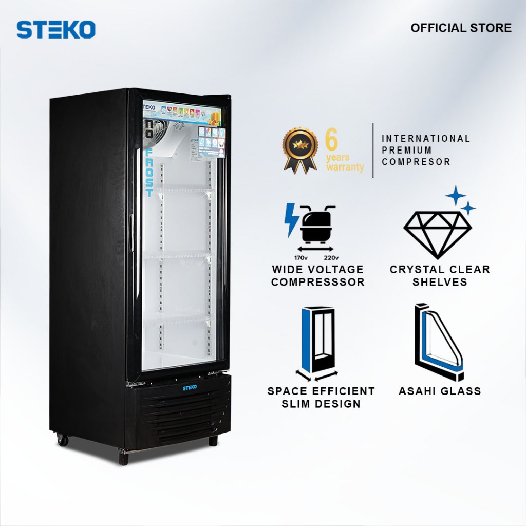 Jual STEKO - Showcase MG 180 Teknologi No Frost (3 Rak) | Shopee Indonesia