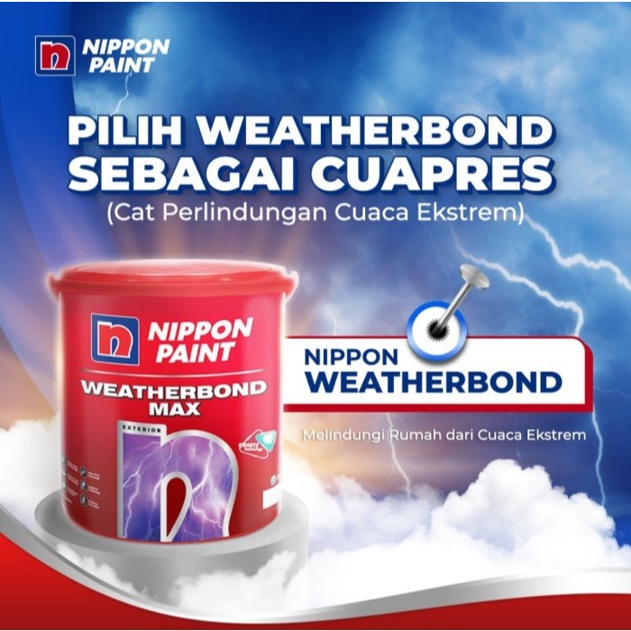 Jual MJS CAT TEMBOK NIPPON WEATHERBOND MAX NIPPON PAINT 2.5 LITER GALON ...