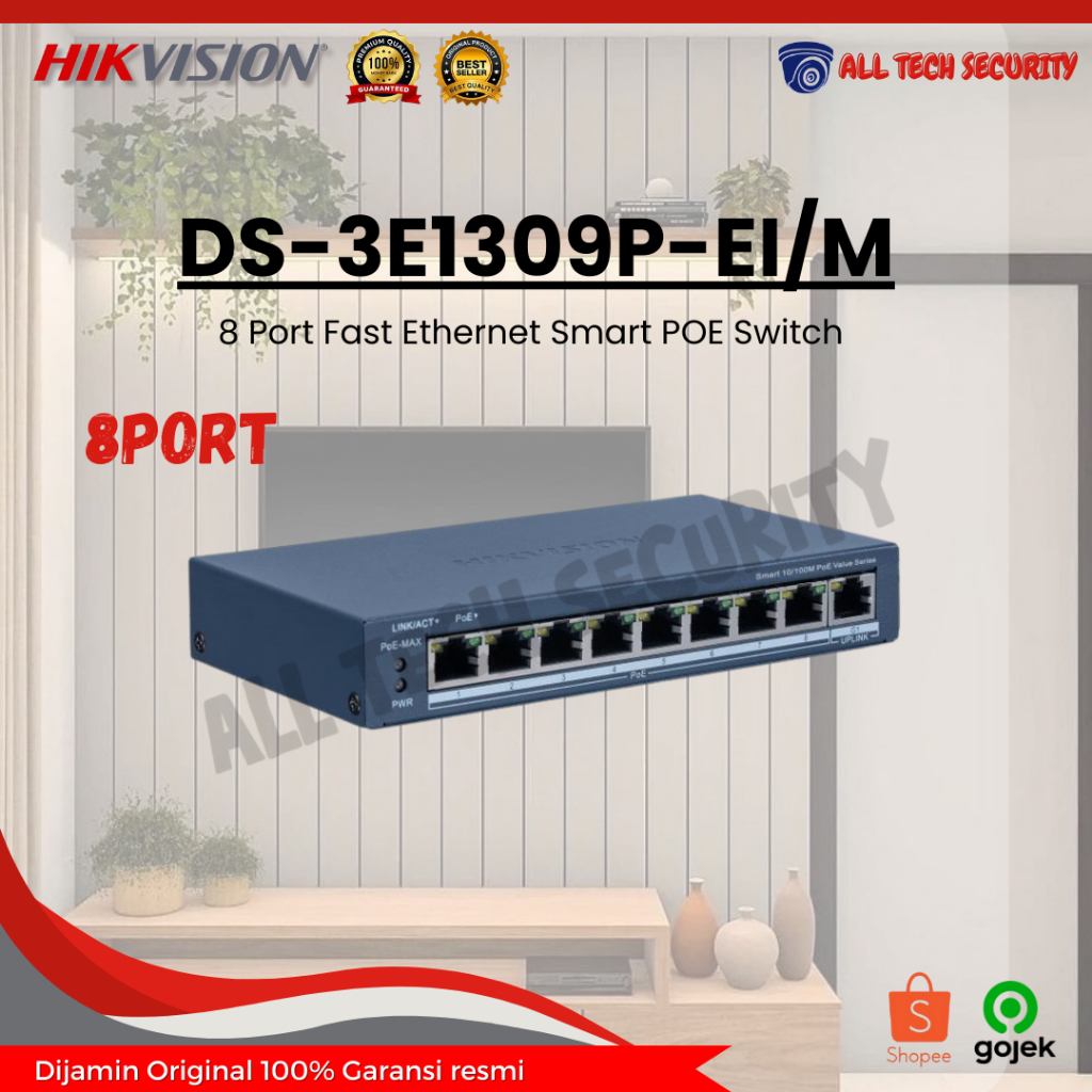 Jual HIKVISION DS-3E1309P-EI/M 8 Port Fast Ethernet Smart POE Switch/ 8 PORT | Shopee Indonesia