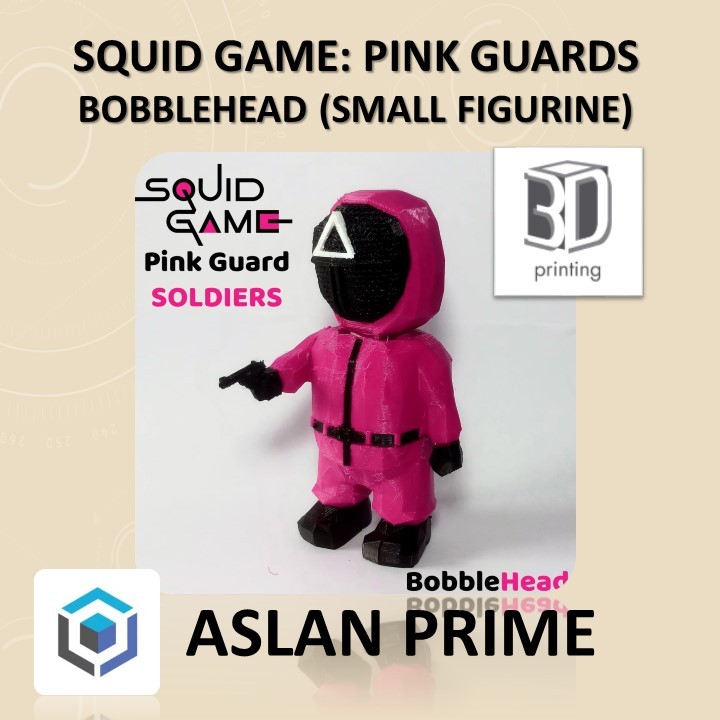 Jual PINK GUARD BOBBLEHEAD FIGURE SQUID GAME 2 3D Print Guards Square ...