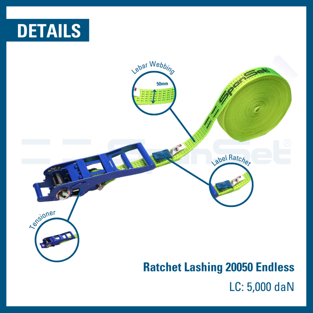 Jual Ratchet Tie Down Tali Pengikat Cargo Lashing 20050 Endless Spanset ...