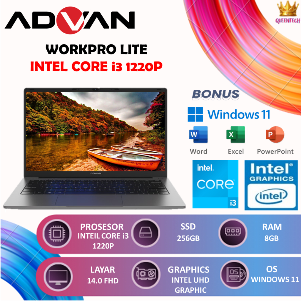 Jual Laptop ADVAN WORKPRO LITE Intel Core i3 1220P 8GB 256GB Windows 11 ...