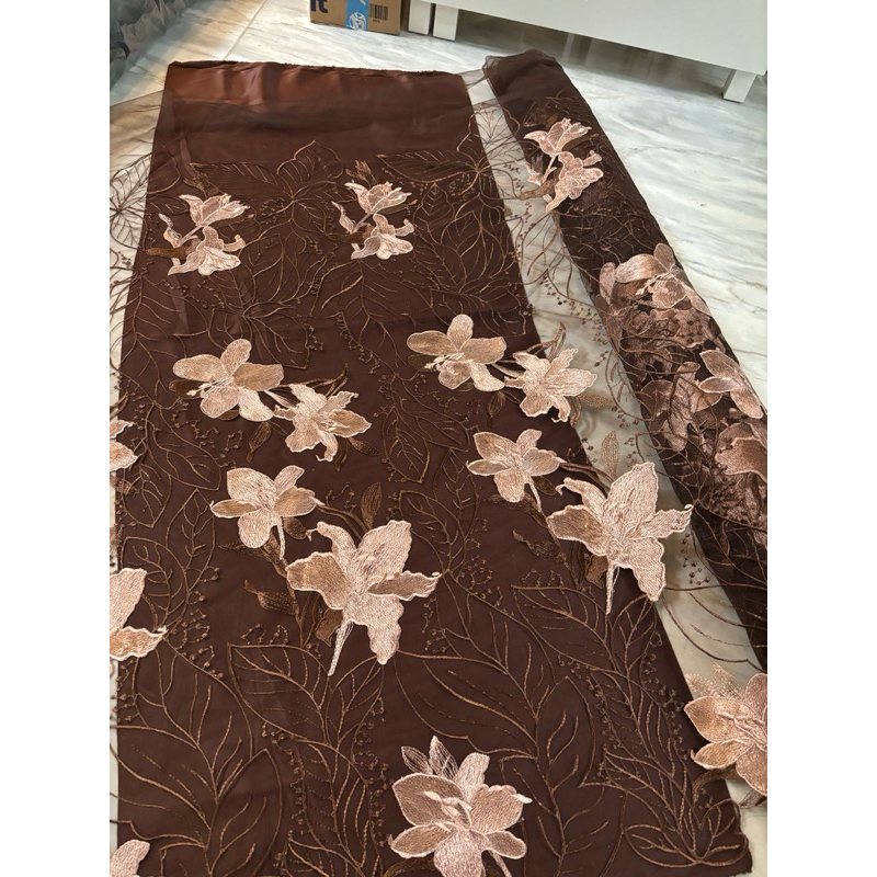 Jual Bahan Brukat Brokat Tile Motif Summer Floral Bunga Besar Warna ...