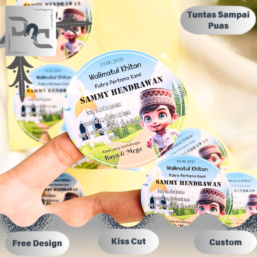 Jual DND Sticker Syukuran Walimatul Khitan Sunatan Label Bulat ...