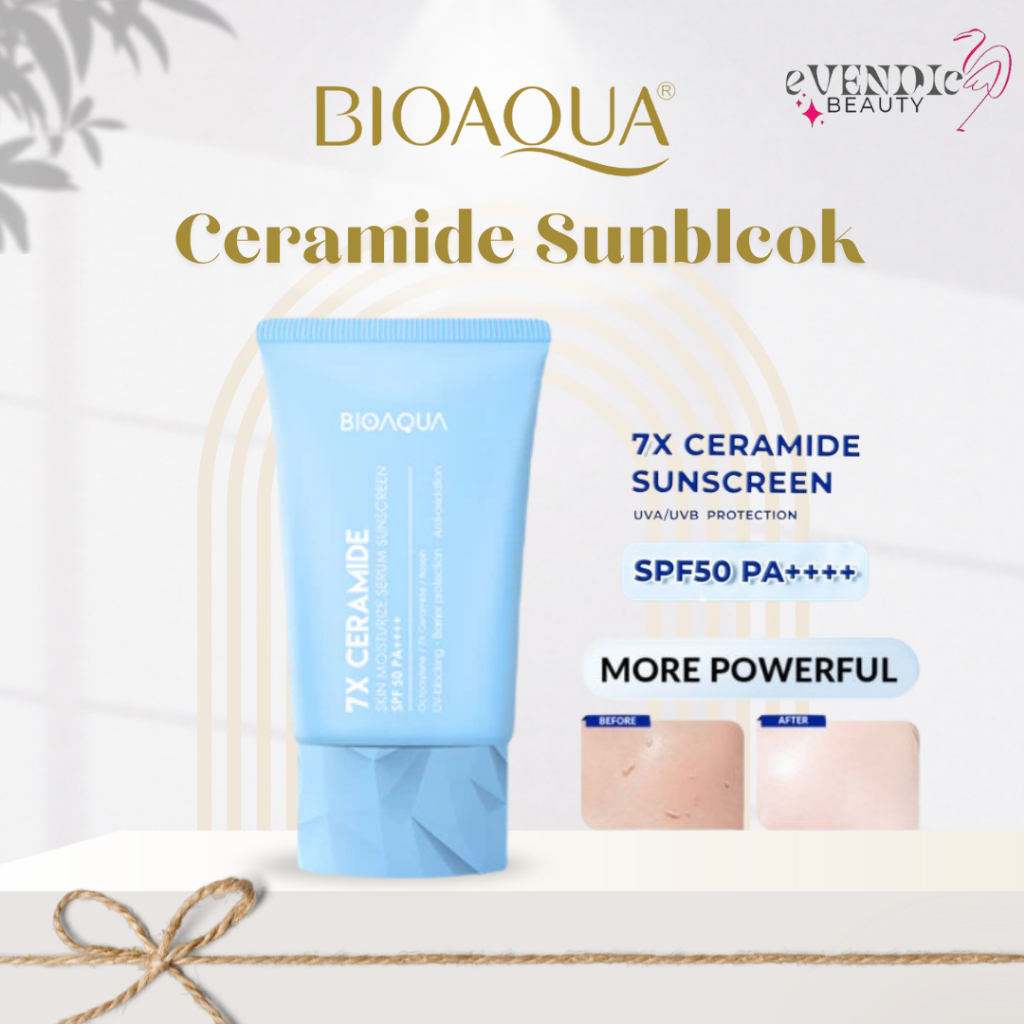 Jual READY BIOAQUA 7X Ceramide Sunblcok Wajah Sunscreen SPF 50 PA ...