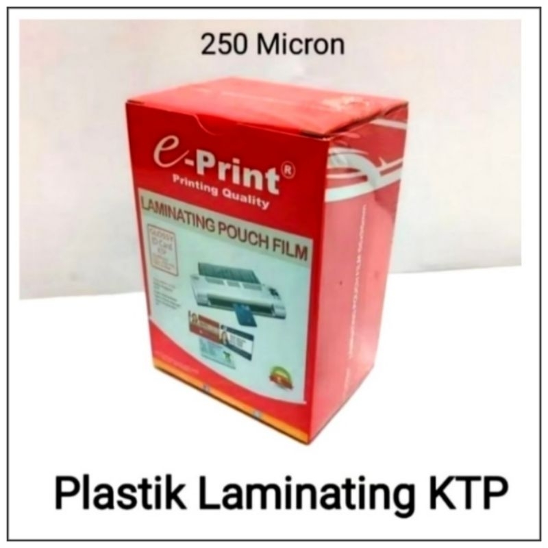 Jual 1 Pak Plastik Laminating Ktp Isi 100 Lembar EPRINT ( 250 Micron ...