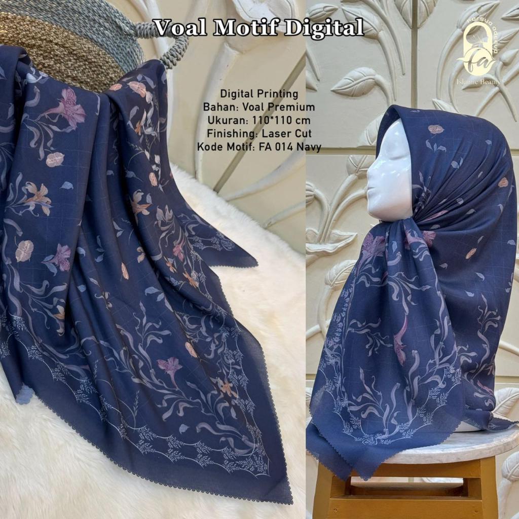 Jual Jilbab Voal Motif Digital Original Farsya Adeeva || Hijab Segi ...