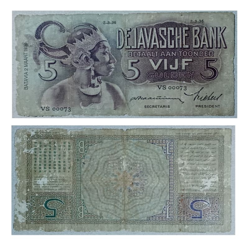 Jual Uang Kuno 5 Gulden Tahun 1936 emisi Penari Jawa (wayang) | Shopee ...