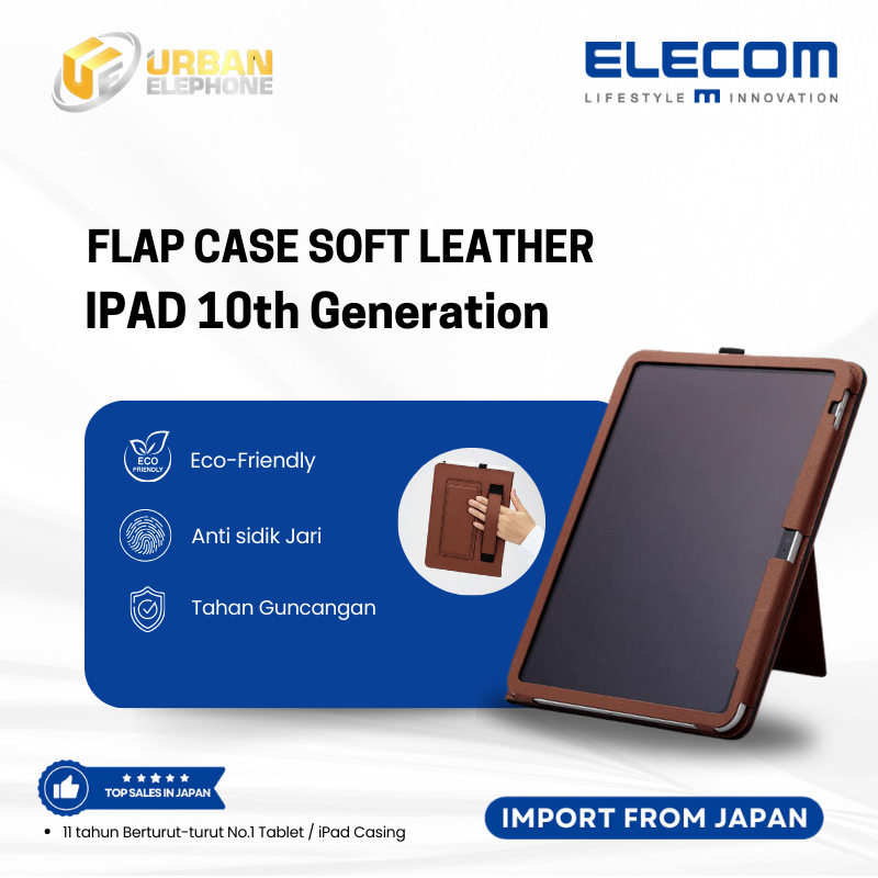 Jual Elecom Case untuk iPad 10th Generation Flap Case Soft Leather with ...