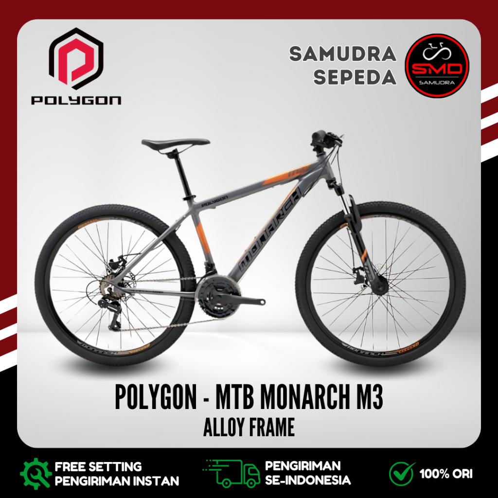 Jual Sepeda Gunung MTB 26 Polygon Monarch M3 Grey 7Sp Murah BDG ...