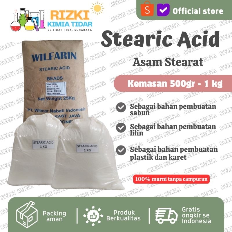 Jual Stearic Acid Asam stearat Stearin Bahan pembuatan lilin 500g 1kg | Shopee Indonesia