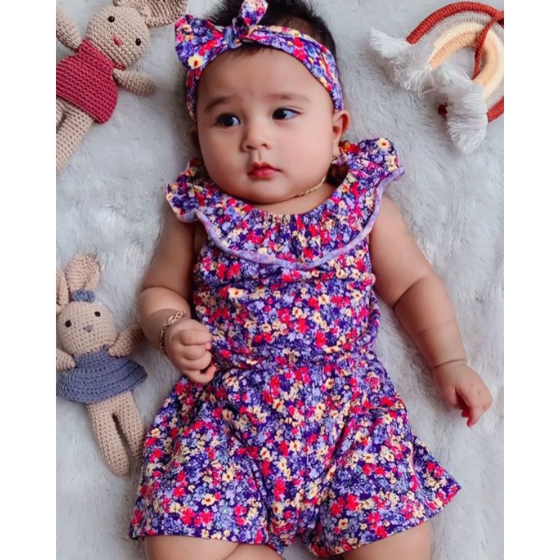 Jual Little Koda Jumpsuit Brenda Free Headwrap 3-18 Bulan SNI | Shopee ...
