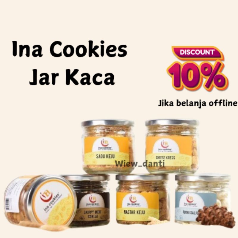 Jual Ina Cookies Jar Kaca Kue Kering Varian Manis Asin Coklat Cokelat ...