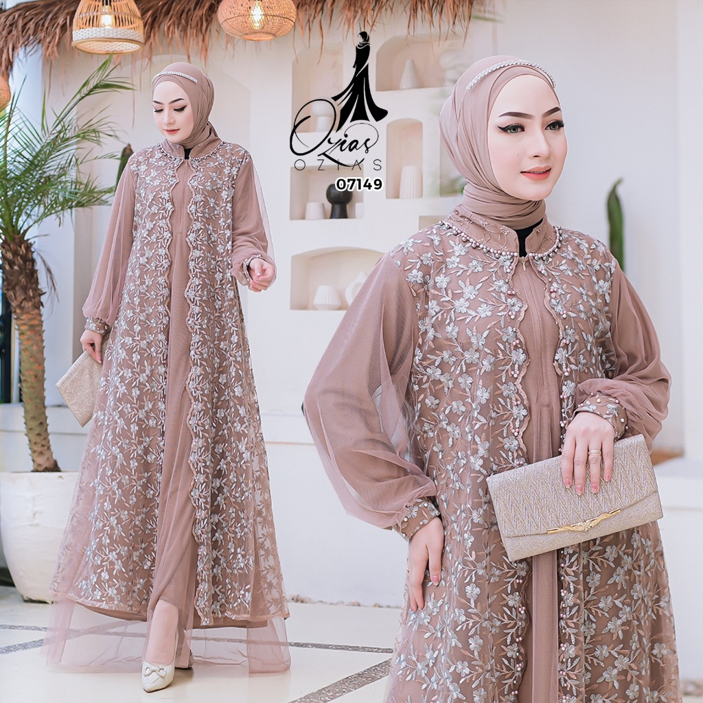 Jual GAMIS OZIAS TILE NAMIRA 07149 LD 105 120 140 150 | Gamis Jumbo Wanita 4XL 5XL | Gamis Mewah ...