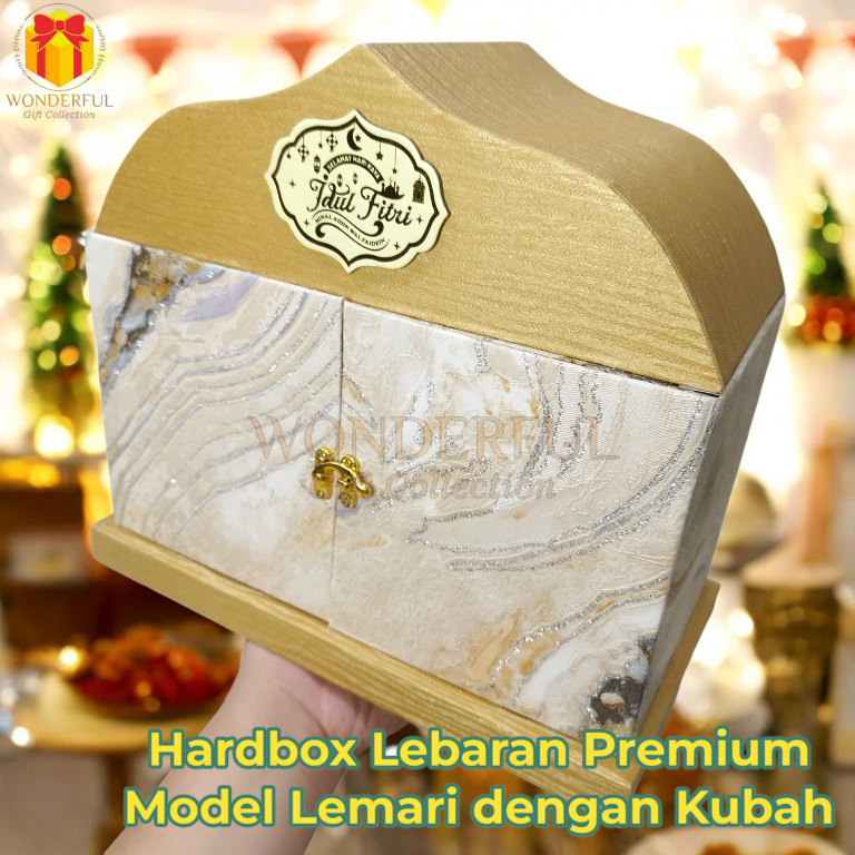 Jual HARDBOX HAMPERS LEBARAN KUBAH LACI 2 TINGKAT WALLPAPER 30 x 16 x ...