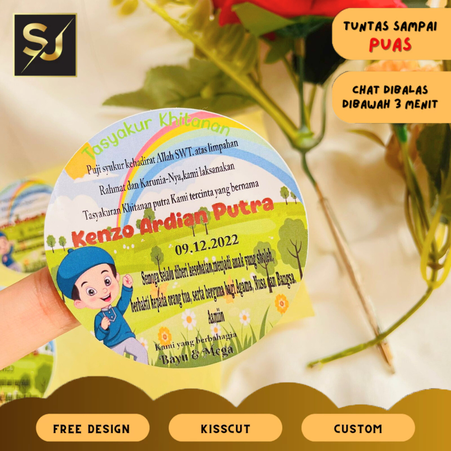 Jual 7-11 Stiker/ Kartu Syukuran Khitanan - Tasyakur Walimatul Khitan ...