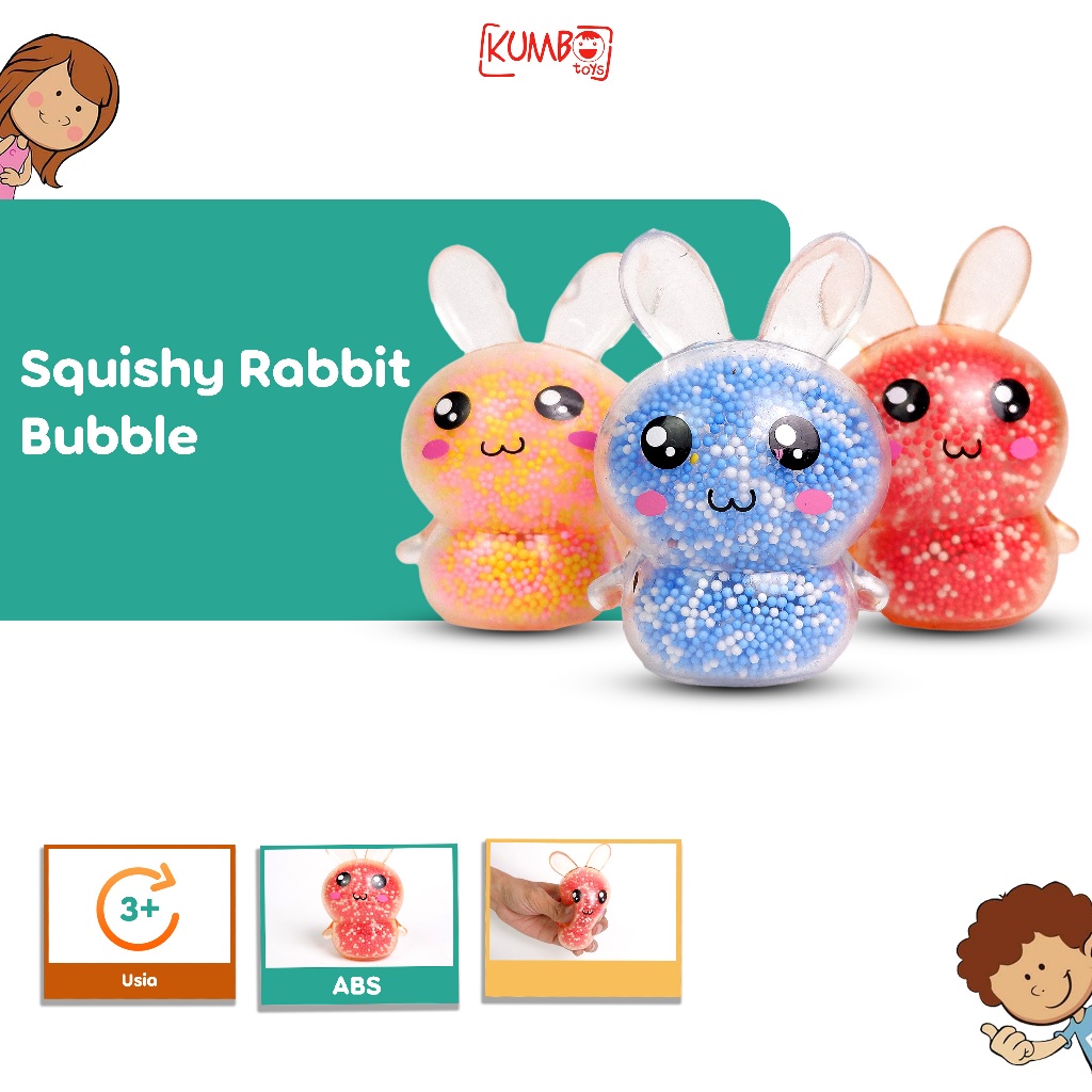 Jual Mainan Anak Squishy Rabbit Bubble With Light Decompression LED ...