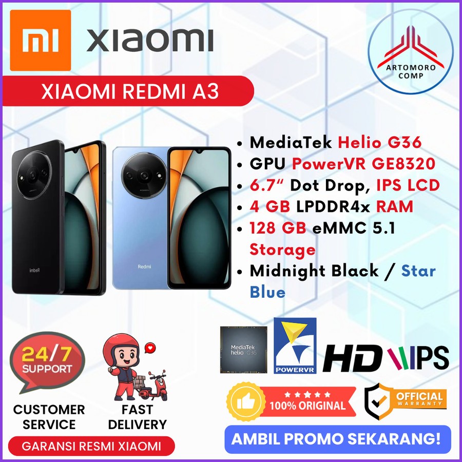 Jual HANDPHONE XIAOMI REDMI A3 4GB 128GB (BOX CHA) | Shopee Indonesia