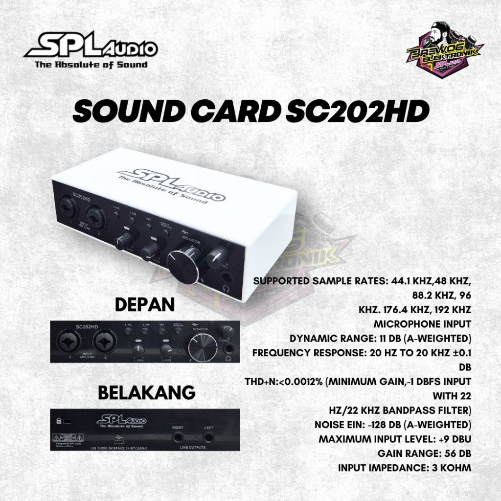Jual ORIGINAL PRODUK BREWOG SPL AUDIO SOUNDCARD SC202HD | Shopee Indonesia