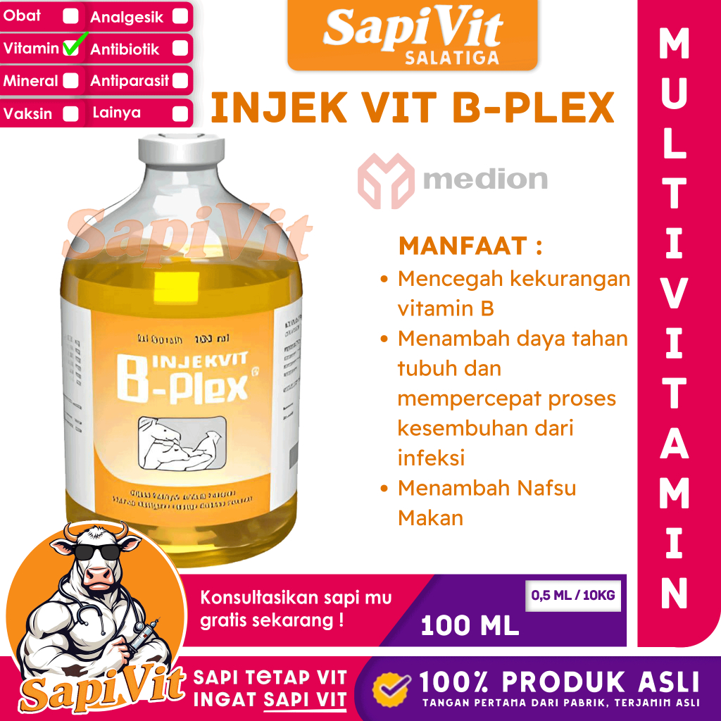 Jual Injekvit B-plex - Multivitamin pencegah kekurangan vitamin B - 100 ...
