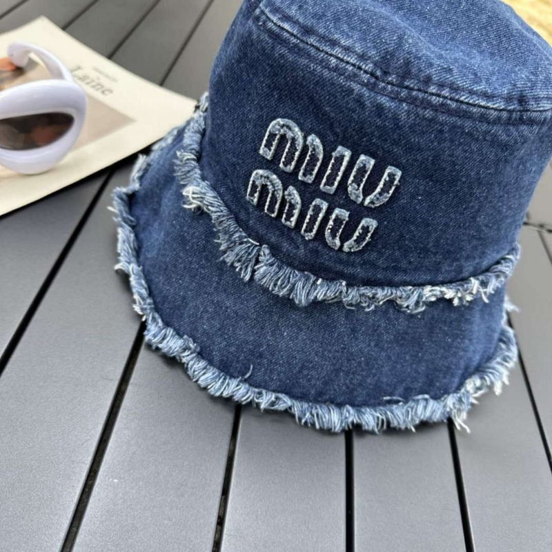 Jual With rec/bill Miu Miu Denim Bucket Hat original | Shopee Indonesia