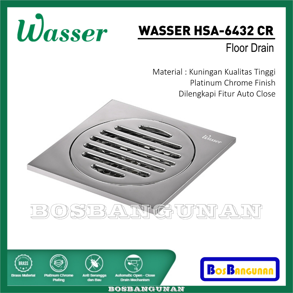 Jual Floor Drain WASSER HSA-6432-CR Chrome / Floor Drain Minimalis ...