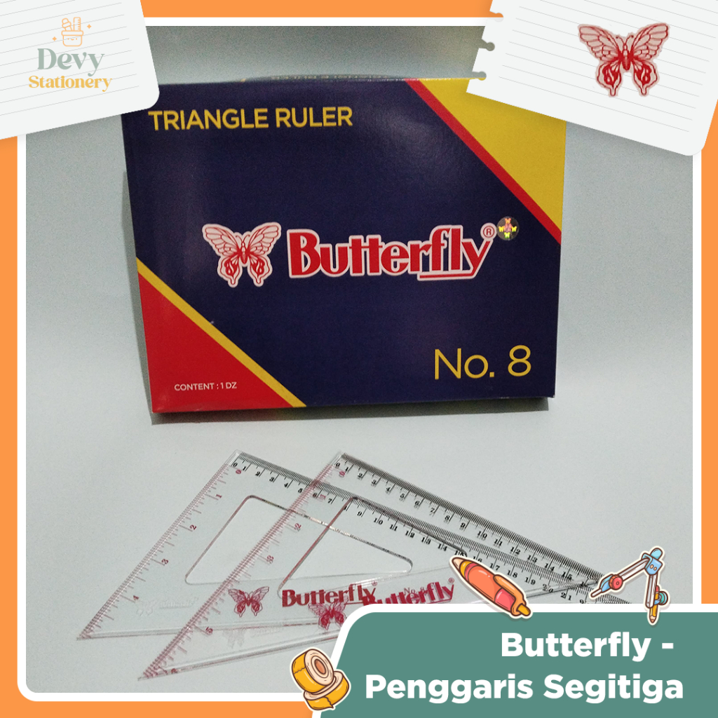 Jual BUTTERFLY Penggaris Segitiga | Shopee Indonesia