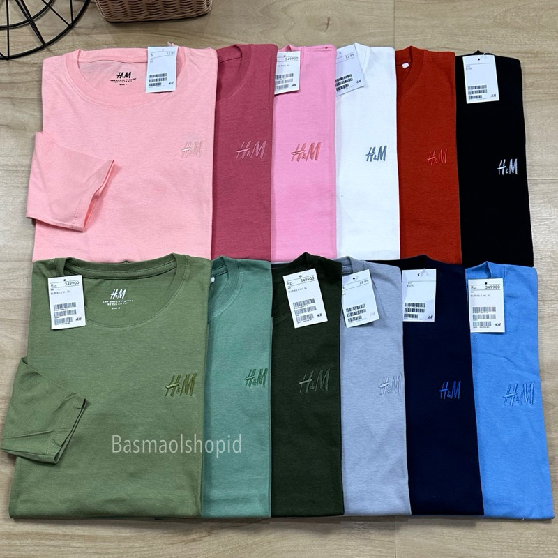 Jual Kaos Polos HM hnm Wanita Lengan 7/8 Cotton Combed 30S | Shopee ...