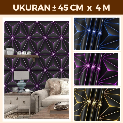 Jual Wallpaper Sticker Dinding Room Walfafer Tembok 3D Berlian Ungu ...