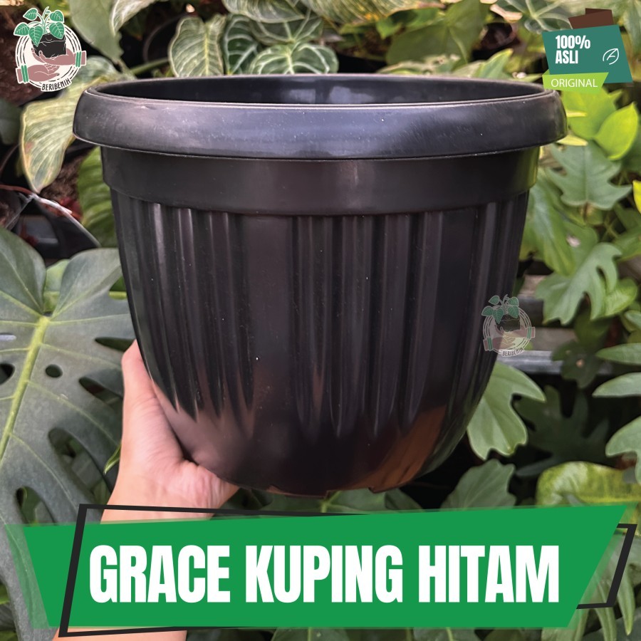 Jual Pot Besar Tanaman Hias Bunga Taman Plastik Hitam GRACE 40 ...