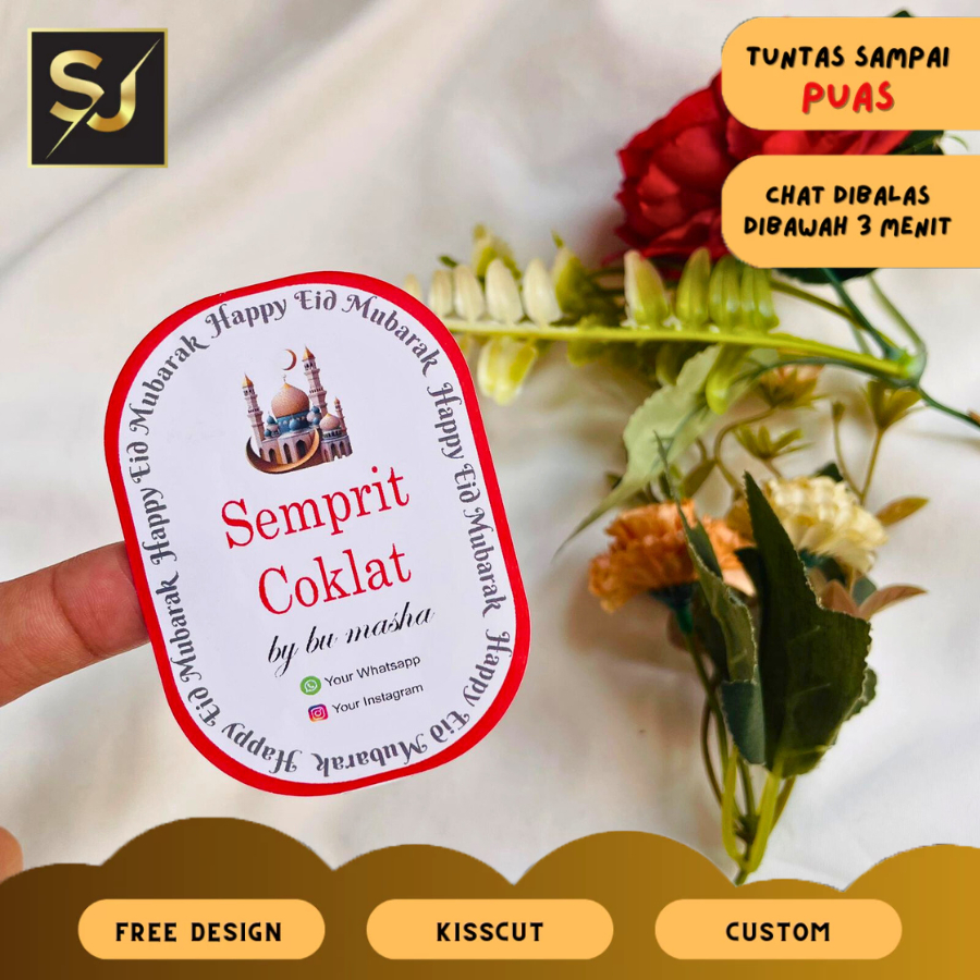 Jual Cetak Stiker Label Produk Kue Stiker Toples Kue Bentuk Oval ...