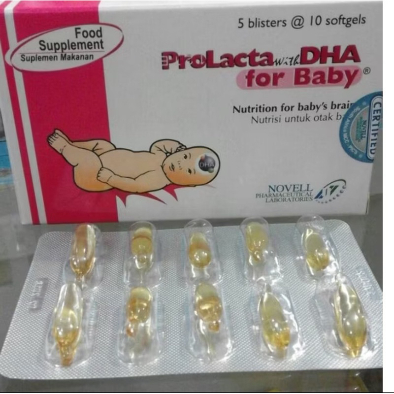 Jual PROLACTA WITH DHA FOR BABY ( 1 BOX = 5 BLISTER = 50 KAPSUL ...