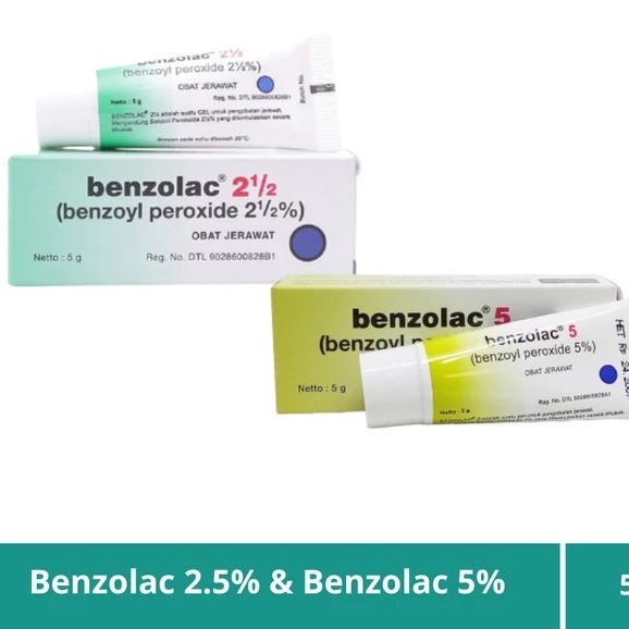 Jual BENZOLAC 2,5 - BENZOLAC 5 gel obat jerawat 5gr | Shopee Indonesia