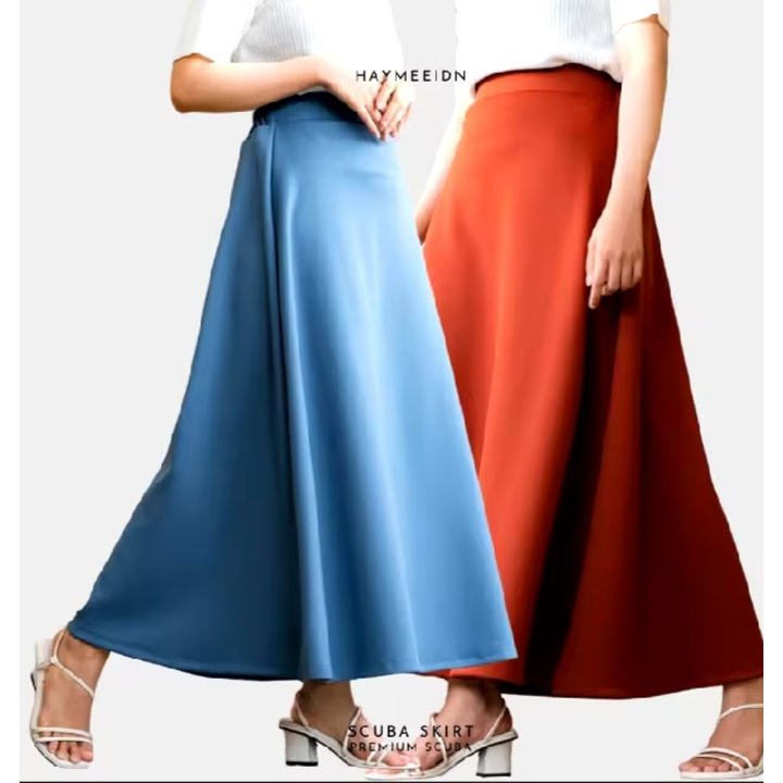 Jual ROK SCUBA PANJANG OVER SIZE / ROK MAYUNG OVER SIZE BAHAN SCUBA ...