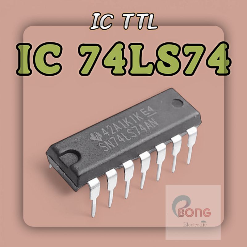 Jual IC 74LS74 / SN74LS74AN Dual D Type positive edge triggered flip flop Texas instruments ...