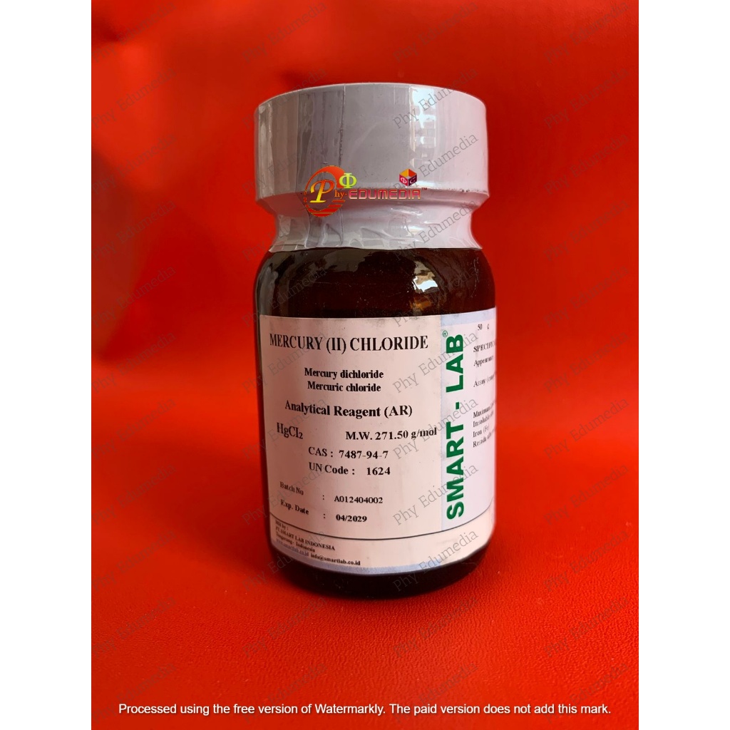 Jual Mercuric chloride / Hgcl2 Smartlab Analis Per 10 Gram | Shopee ...