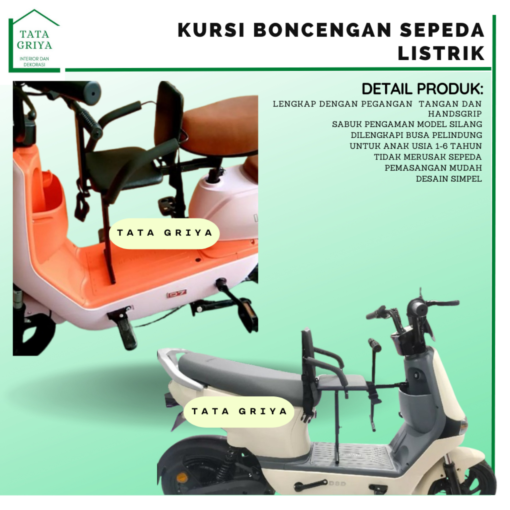 Jual Kursi Boncengan Sepeda Listrik Depan Bisa Untuk Semua Sepeda ...