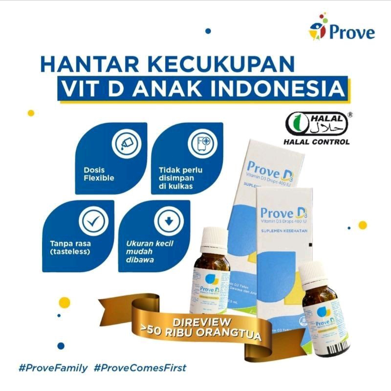 Jual paket 2Botol PROVE D3 400 IU DROP VITAMIN D3 | Shopee Indonesia