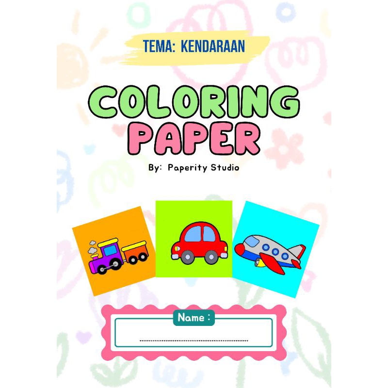 Jual Coloring book / coloring pages / buku mewarnai kendaraan untuk ...
