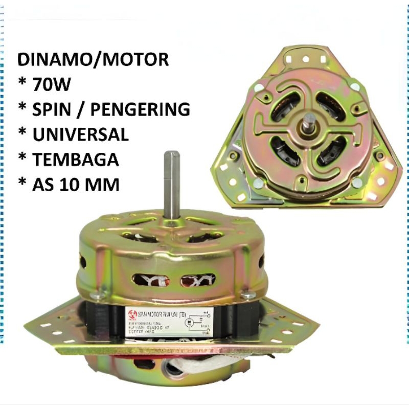 Jual YIROSHI DINAMO MOTOR PENGERING SPIN MESIN CUCI 2 TABUNG UMUM UNIVERSAL 70W GULUNGAN CCAW ...