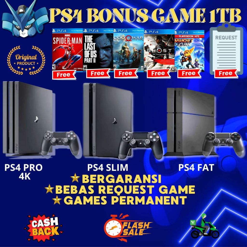 Jual PS4 Slim Hen CFW Playstation 4 Fat Slim Pro CFW 500GB / 1TB Full Game | Shopee Indonesia