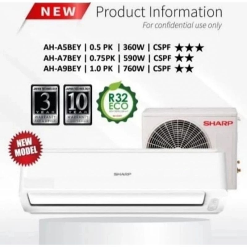 Jual AC Split SHARP 1 PK AH-A9BEY / 9BEY R32 Garuda Series Super Jet 1pk | Shopee Indonesia