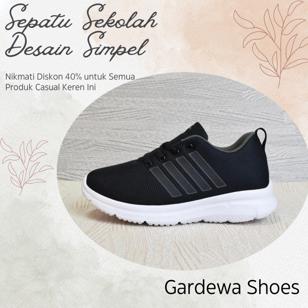 Jual Tomkins SepatuAnak Remaja Dagon - Black White Sepatu Sekolah Pria ...
