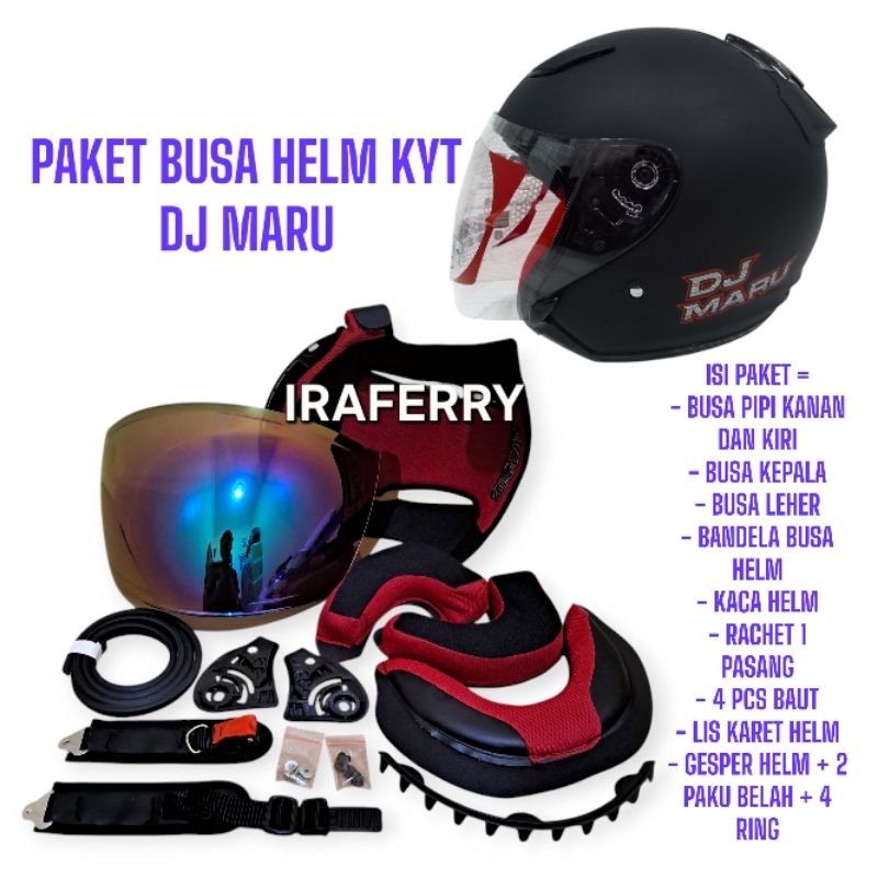 Jual Paket Busa Helm KYT DJ Maru Model Lama dengan Kancing Besi Dan ...