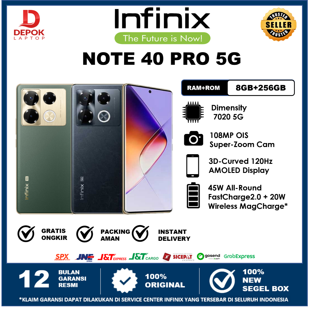 Jual Infinix Note 40 Pro 5G 8/256GB | Dimensity 7020 | 3D-Curved 120Hz AMOLED Display Garansi ...