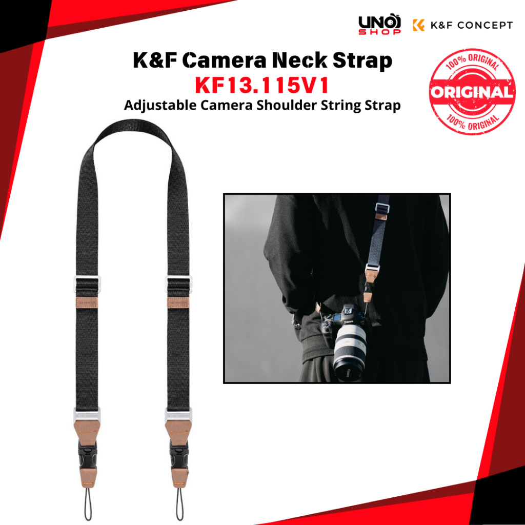 Jual K&F Concept Camera Neck Strap Kamera Grey Black KNF Adjustable ...
