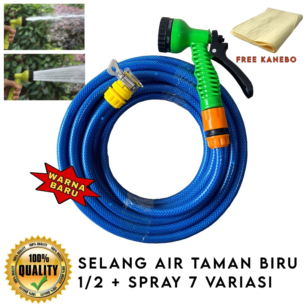 Jual SELANG AIR TAMAN SET BIRU 1/2 + SPRAY 7 VARIASI | Shopee Indonesia