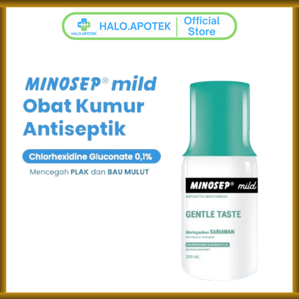 Jual Minosep MILD Obat Kumur Antiseptik 1 botol Chlorhexidine 0,1% Gusi ...